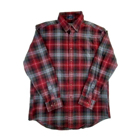 Pendleton | Shirts | Pendleton Mason Mens Size Large Red Plaid Cotton Flannel Long Sleeve Shirt ...